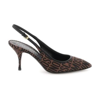 Moschino Luxuri&ouml;se Jacquard Slingback Pumps - - Shoes - Damen - Braun - 36 EU