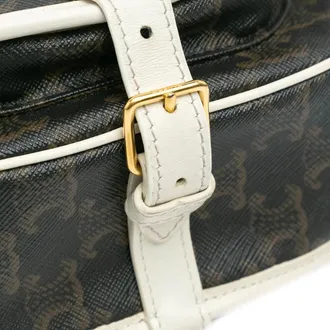 Celine Hobo Bags - Medium Triomphe Coated Canvas Folco Crossbody - Gr. unisize - in Braun - f&uuml;r Damen