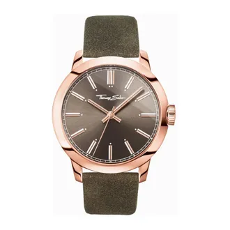 Thomas Sabo Thomas Sabo, Homme, Accessoires, Vert, Taille: ONE Size Montre pour homme Rebel at heart 46 mm Bracelet en cuir Wa0314-266-205-46 MM
