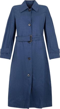 Moorer Manteau long Desiree avec ceinture - Femme - Manteaux - Bleu - Taille: 36 FR