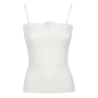 Courr&egrave;ges Top mit Schnallendetail - - Tops - Damen - Wei&szlig; - L