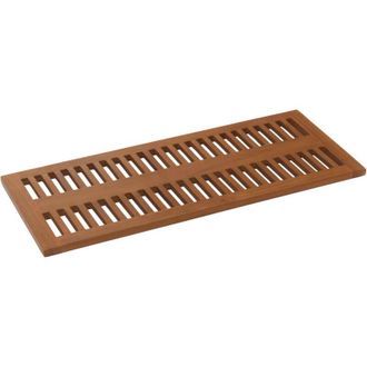 Hhg Jamais utilis&eacute;] Tapis de bain en teck HHG 758, tapis de douche Tapis de bain, teck de haute qualit&eacute; B-Grade (bois de coeur, 20-30 ans), 3x40x100cm