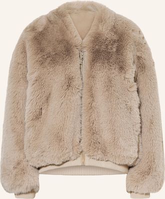 Frankie Shop Kunstfell-Jacke Senna beige