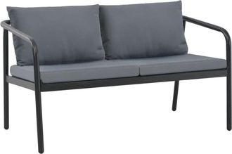 vidaXL Vidaxl - Canap&eacute; de jardin &agrave; 2 places avec coussins Gris Aluminium