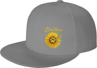 Generic Maman Chien Tournesol Patte De Chien Homme Femme Strapback Cap Anti-UV Chapeaux Pare-Soleil R&eacute;glable Snapback Chapeau pour Sport Camping Golf