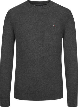 Tommy Hilfiger Softer Rundhalspullover mit Kaschmiranteil und kleiner Flag-Stickerei in