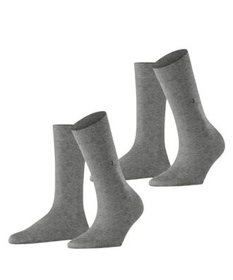 Burlington Everyday Multipack W So coton unies lot de 2 paires, Chaussettes Femme, Gris Light Grey 3401, 36-41