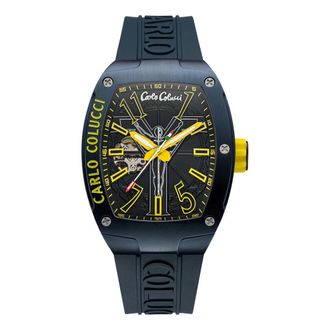 Carlo Colucci Edelstahl-Uhr mit Silikonarmband - - Accessories - Herren - Blau - ONE SIZE