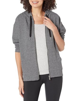 Calvin Klein Damen Eco French Terry Hoodie Kapuzenpullover, Schwarz meliert, M
