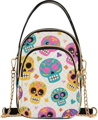 Mnsruu Sacs à bandoulière pour femme avec motif tête de mort, squelette, jaune sucre, sac à main, petit sac à bandoulière avec sangle réglable
