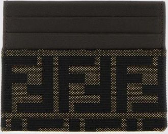 Fendi Kartenetui aus FF-Jacquard-Stoff mit Kalbslederdetails