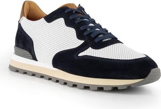 Rosso E Nero Herren Sneaker blau Glattleder