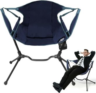 Generico Camping-Schaukelstuhl, Camping-Schaukelstuhl, 600D Oxford mit Tragetasche, robuster Outdoor-Schaukelstuhl, Campingstuhl, schwenkbar