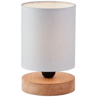 Brilliant Lampe, Vonnie Tischleuchte grau/holz, 1x A60, E27, 25W, Holz aus nachhaltiger Waldwirtschaft (FSC)