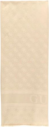 Guess Foulard Logo Jacquard - Femme - Accessoires - Beige - Taille: ONE Size