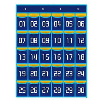 Generic Handy-Aufbewahrungstasche, Handyhalterung f&uuml;r Klassenzimmer, 30 F&auml;cher, Wandmontage, Hohe Tragf&auml;higkeit, f&uuml;r Schule, Fabrik, B&uuml;ro(Blue)