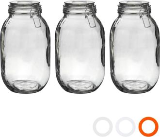 Argon Tableware Glaspeichergl&auml;ser - 3L - Klar Seal - Pack Von 3