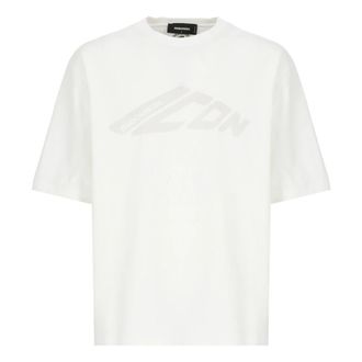 Dsquared2 Wei&szlig;es T-Shirt mit Logo-Print - - Tops - Herren - Wei&szlig; - XL