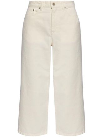 Kenzo jean court Sumire &agrave; taille haute - Blanc