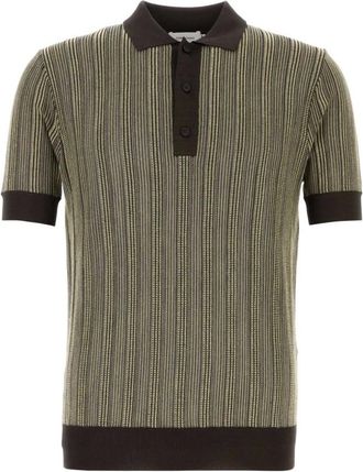 Ferragamo Homme, Tops, Brun, Taille: L Polo en maille stretch de viscose brod&eacute;