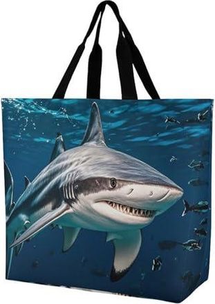 Generic Le Requin-Marteau Scrute LOc&eacute;an Sac Cabas L&eacute;ger Tote Bag Imperm&eacute;able Sac A Main Femmes Pour Universit&eacute; Gym Voyage