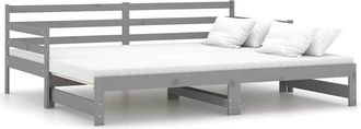 vidaXL Vidaxl - Dormeuse Estraibile Grigia In Massello Di Pino 2x(90x200) Cm