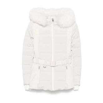 Yves Salomon Femme, Sport, Blanc, Taille: 38 FR Veste de ski ceinturée