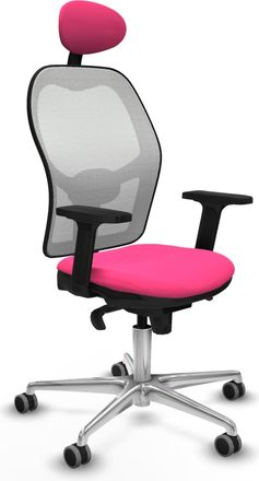 Piqueras y Crespo B&uuml;rostuhl mit 2D-Armlehnen, h&ouml;henverstellbarer Lendenwirbelst&uuml;tze und festem Kopfteil, ausgestattet mit Sincro 5 Positionen und injiziertem Schaumstof