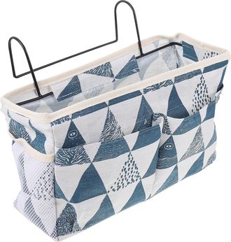 DOITOOL UTHCLO Multifunktionale Betttasche aus Baumwoll leinen Hängender Organizer mit Großem Fassungsvermögen für Schlafzimmer Studentenwohnheime und Wohnzim