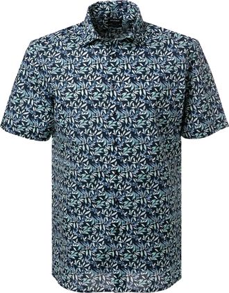 Olymp Herren Kurzarmhemd grün geblümt