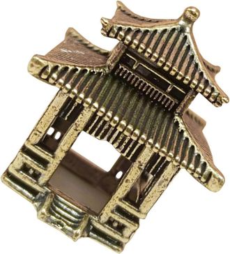 BESPORTBLE Vintage Messing Pavillon Dekoration Chinesisches Stil Gartenornament Kunstvoll Gefertigtes Retro Architekturmodell f&uuml;r Wohn B&uuml;rodekoration Vielseitige