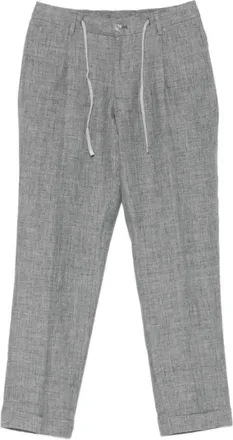 Barba Homme, Pantalons, Gris, Taille: XL Pantalon en lin Roma