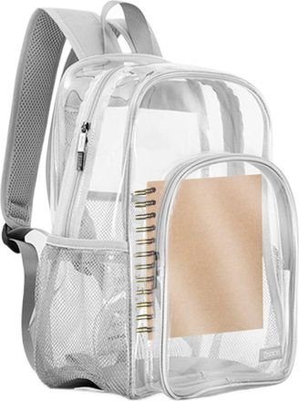 Generico Transparenter Stadionrucksack: robuster, transparenter Rucksack, flexibles PVC-Material, ger&auml;umiges Aufbewahrungspaket mit Rei&szlig;verschluss, Handtasche 