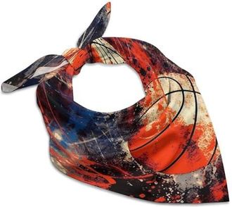 Generic Écharpe carrée vintage en soie légère pour le sport, écharpe pour cheveux, foulard respirant, cadeau pour femme et homme, multicolore, 60x60cm