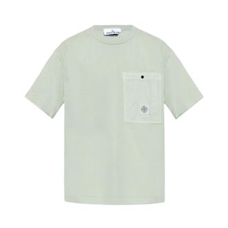 Stone Island Homme, Tops, Vert, Taille: 2XL Logo T-shirt