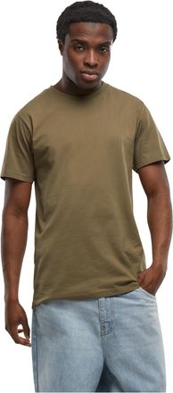 Build Your Brand Herren T-Shirt Round Neck, Männer Basic T-Shirt mit Rundhalsausschnit, Regular Fit, Baumwolle, Naturalolive, 3XL