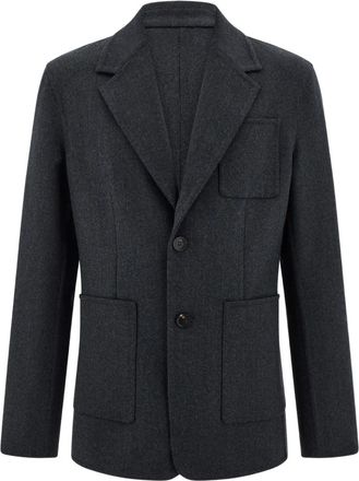 Ferragamo blazer &agrave; poches appliqu&eacute;es - Gris