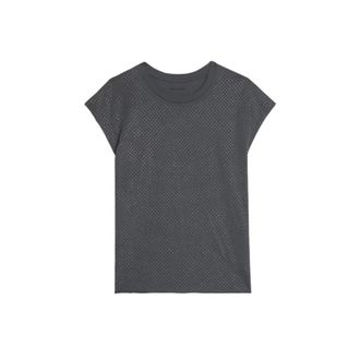 Zadig&Voltaire Femme, Tops, Gris, Taille: 40/42 FR T-shirt sans manches &agrave; col rond avec strass