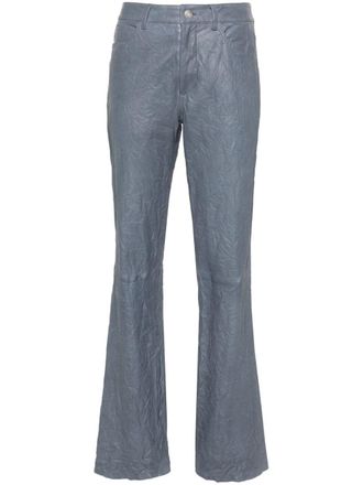 Zadig&Voltaire Lederhose mit Knitteroptik - Blau