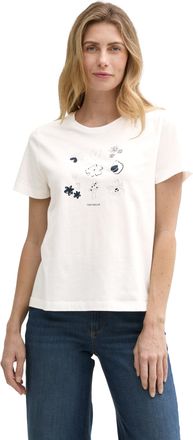 Tom Tailor Tom Tailor Basic T-Shirt aus Bio-Baumwolle, Multicolor Navy dot Structure, L