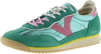 Victoria Baskets Saturno Nylon & Pi&egrave;ces Color&eacute;es & en Daim & Semelle Crant&eacute;e 1158111 pour Femme Jade 40
