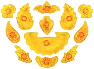 PME 106M015 JEM Blumen-Applikation-Ausstecher im Jakobinischen Stil, Sortiment, 12-teilig, Kunststoff, Ivory, 17 x 2 x 22 cm