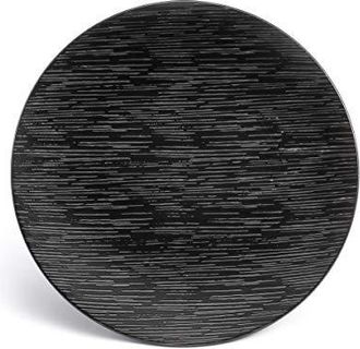 Medard De Noblat Assiette plate - D27 cm - Magma - Gr&egrave;s - Lot de 6 - Noir