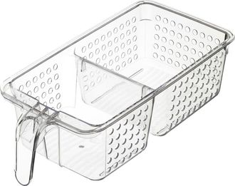 KitchenCraft Aufbewahrungsbox mit Unterteilungen, K&uuml;hlschrank Organizer aus Kunststoff, Aufbewahrungsbox K&uuml;chen, Boxen Aufbewahrung Ordnungssystem, Plastik, Transp