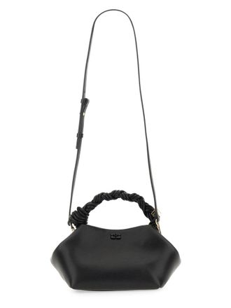 Ganni Womens Handbag Bou Black Recycled Leather Handbags Hand Bags
