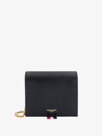 Thom Browne Leather card holder with removable shoulder strap - THOM BROWNE - gender_Woman