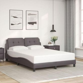 vidaXL Bettgestell ohne Matratze Zadar Grau 120x200 cm Kunstleder Vidaxl