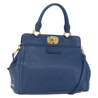 Miu Miu Sac &agrave; main en cuir Pre-owned - Femme - Pre-owned - Bleu - Taille: ONE Size
