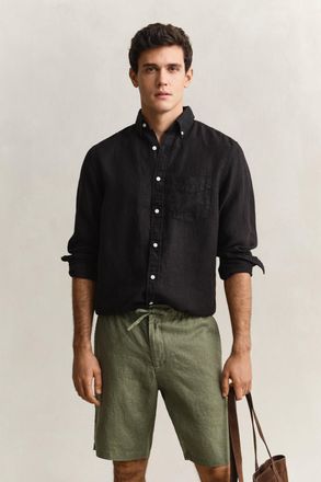 GANT Herren Leinenhemd (XXXL) Schwarz