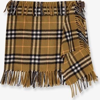 Burberry Wool and cashmere skirt with check motif - BURBERRY - gender_Woman